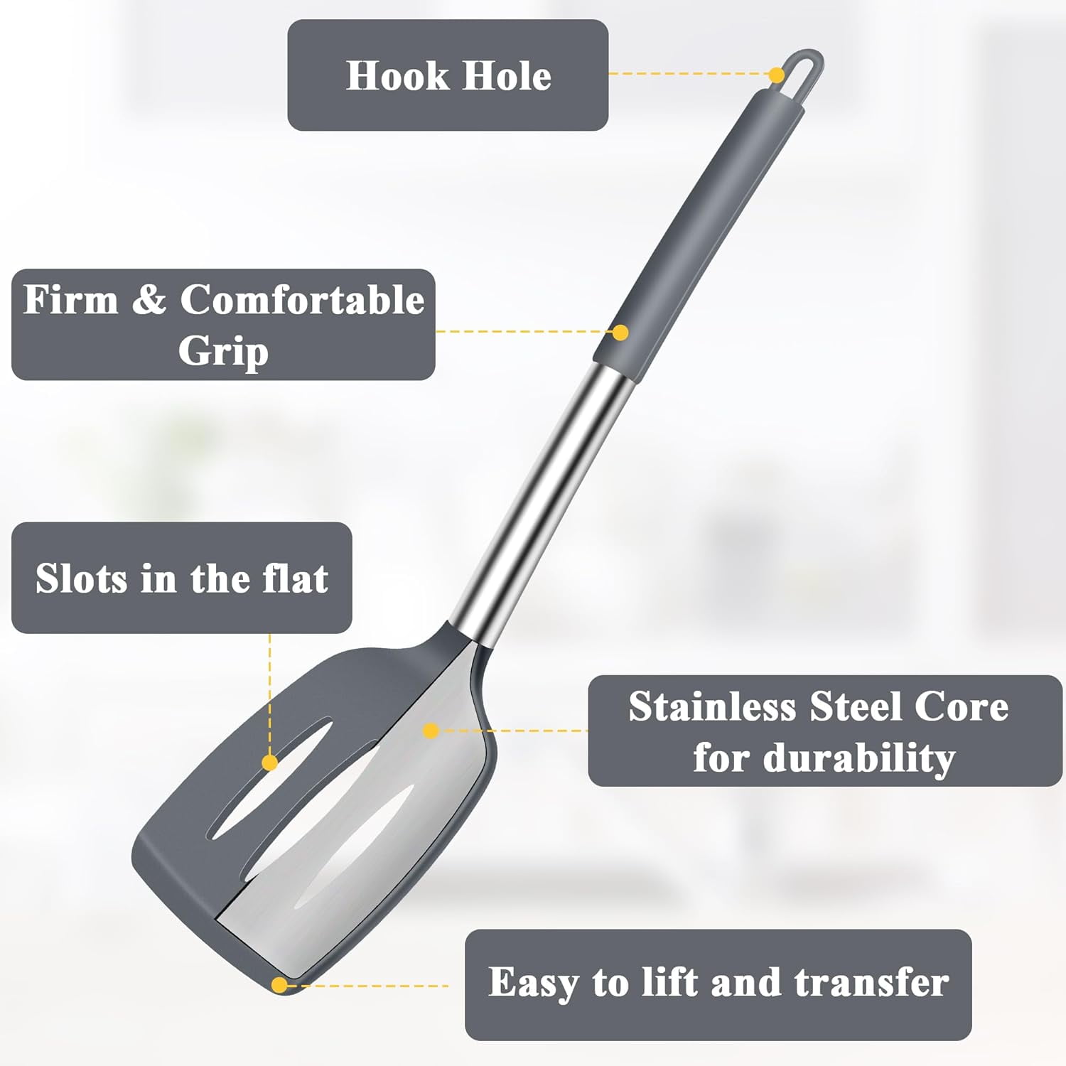 TRA-Silicone Spatula Spoon Set, 4 PCS Silicone Cooking Utensils Spatula ...