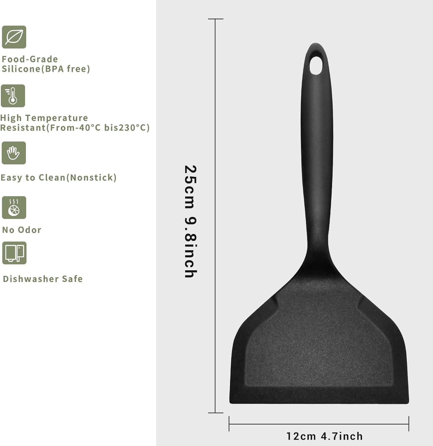 TRA-Silicone Spatula Turner Wide pancake flipper, Non Stick Egg Flipper ...
