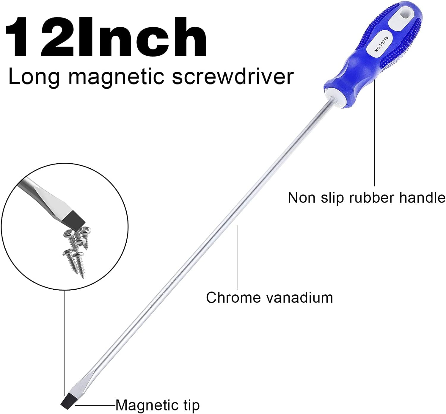 TRA-Slotted and Phillips Screwdriver, PH2 12" Long Cross-head ...