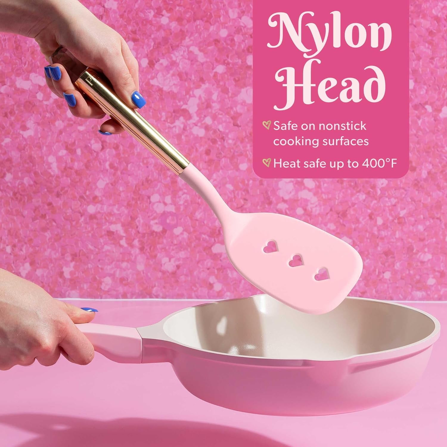 TRA-Slotted Turner with Pink Jewel Shaped Handle, Heat-Resistant up to ...