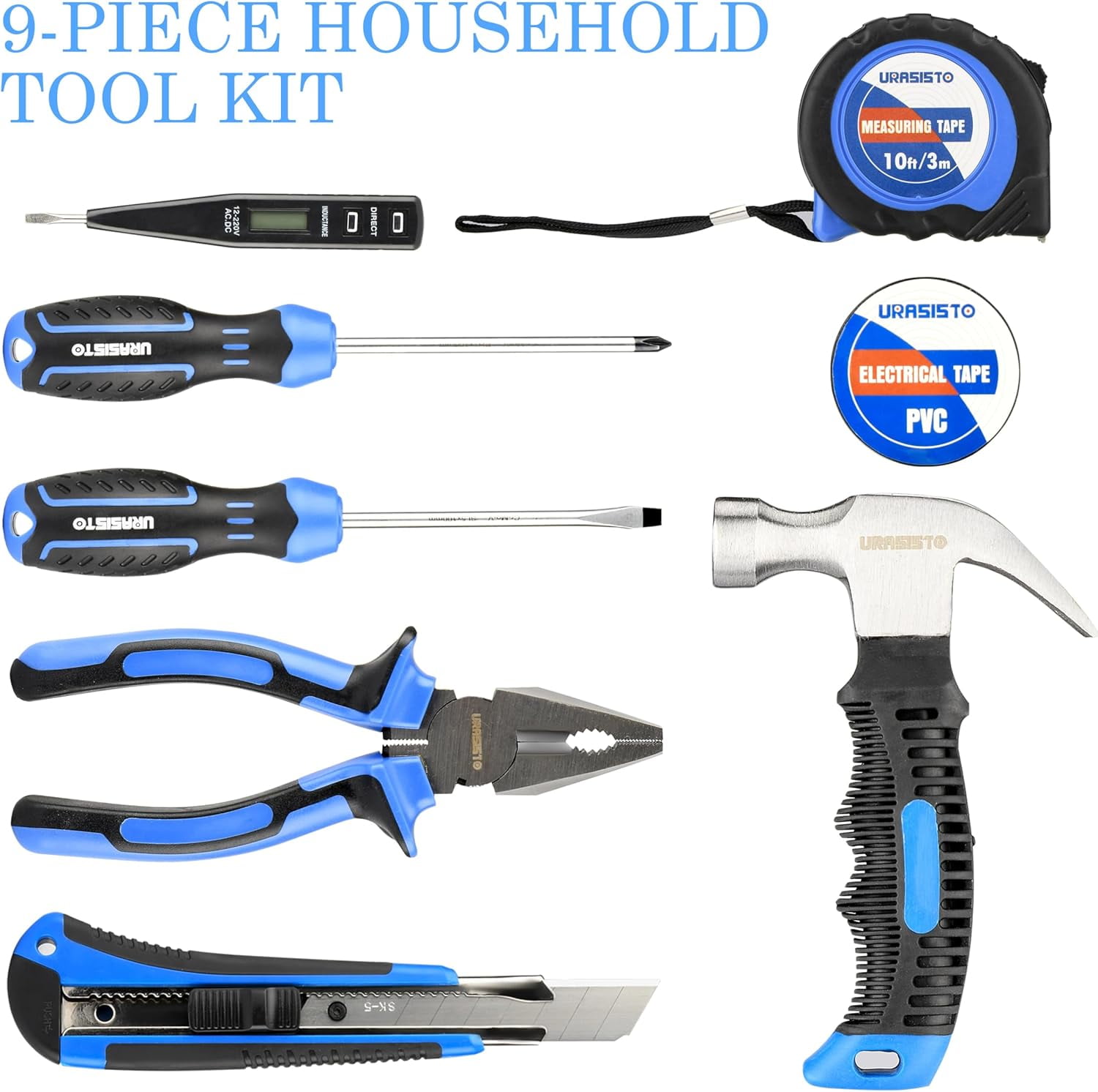 TRA-Small Household Tool Set, 9-Piece General Homeowner Small Hand Tool ...