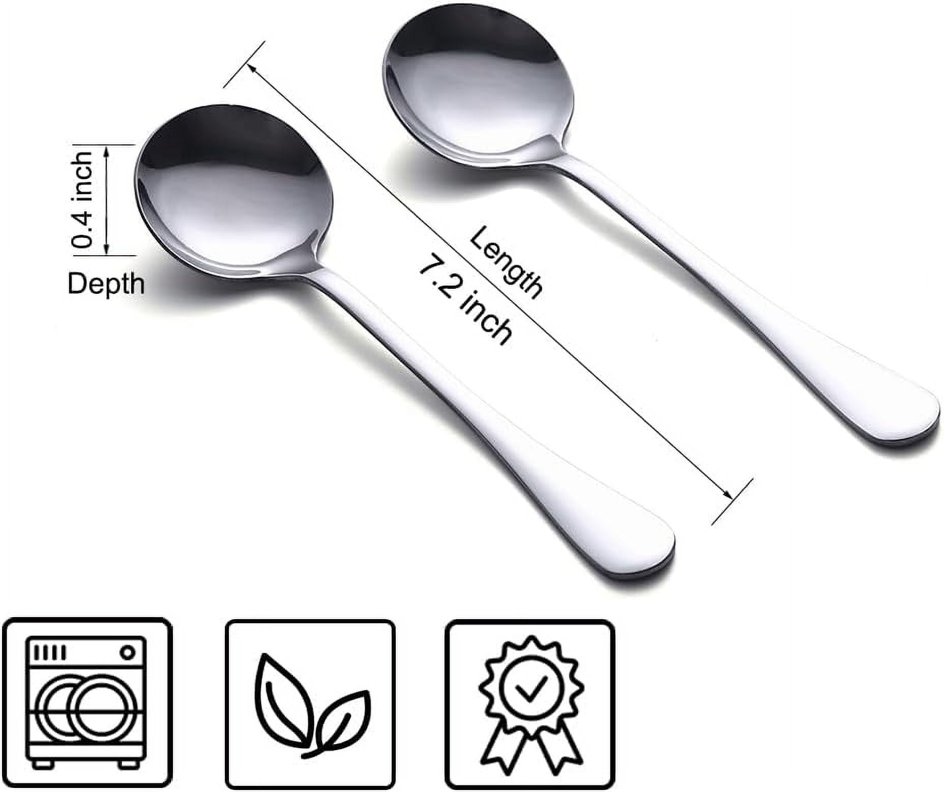TRA-Soup Spoons, 8-Piece Stainless Steel Spoons Heavy-Weight Spoon ...
