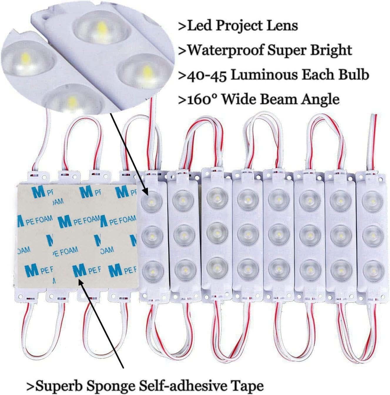 TRA-Store Showcase LED Lights 60 Leds 12V 40LM/chip Waterproof White ...