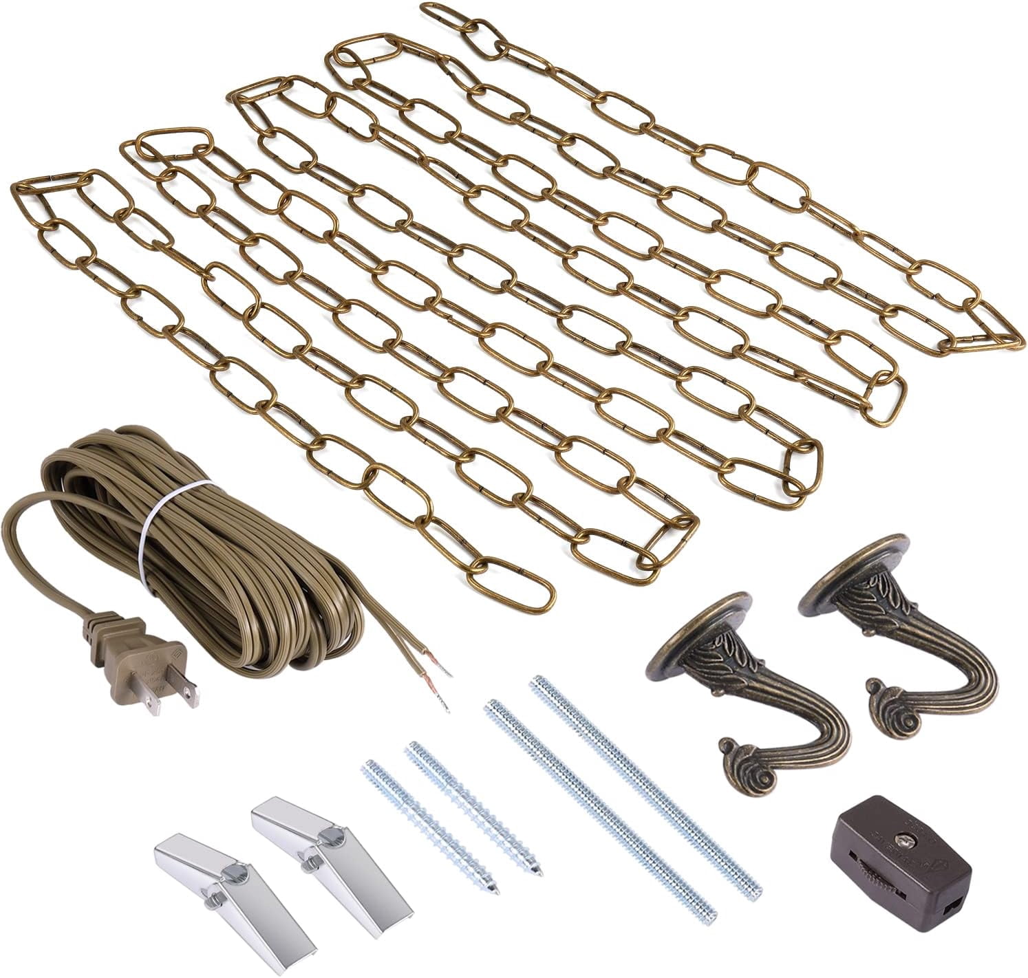 TRA-Swag Light Kit with 12 Feet Chandelier Chain and 15 Feet Light Cord ...