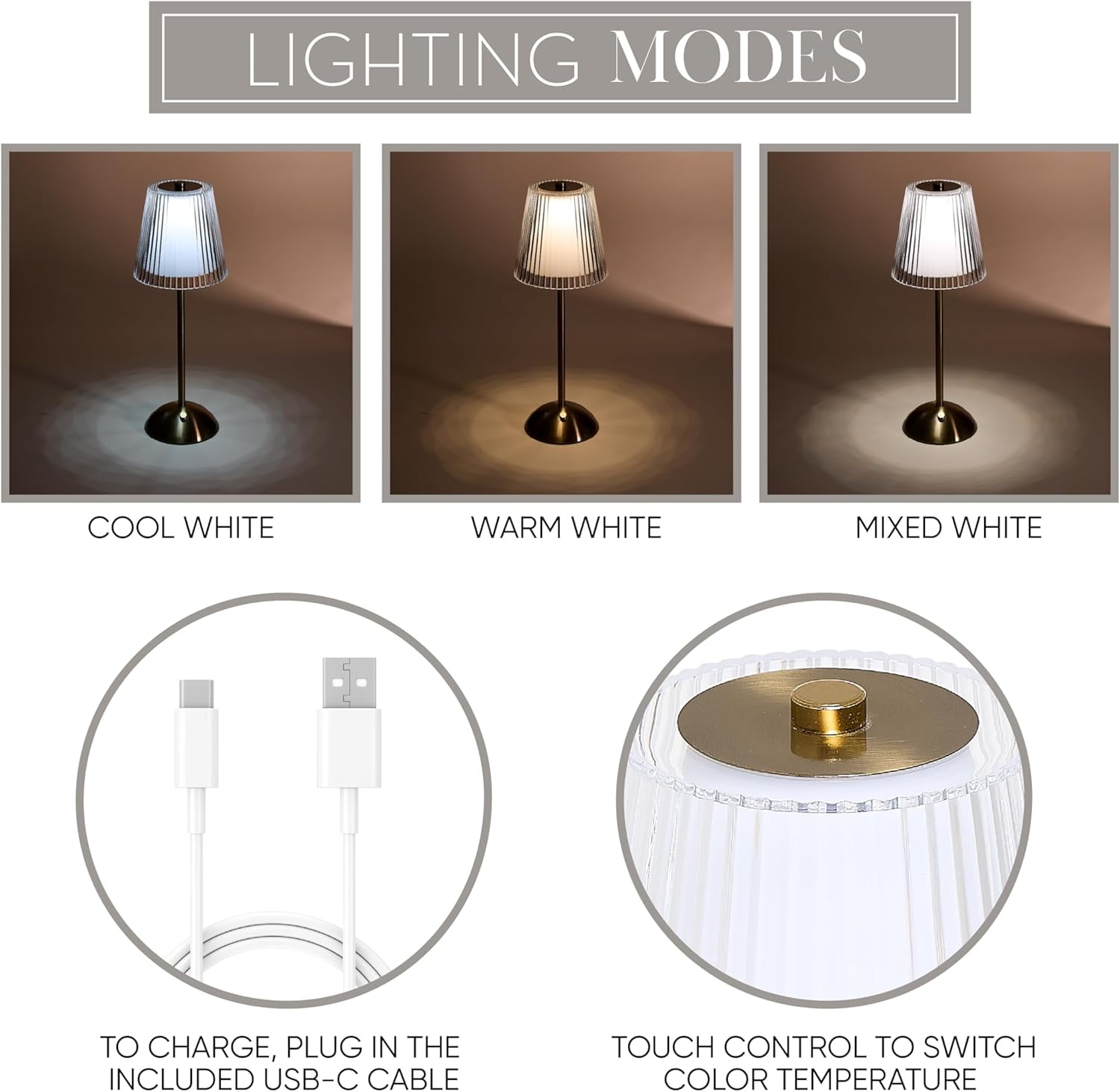 TRA-Table Lamp, Desk lamp, 3 Different Lighting Modes, Modern Minimal ...