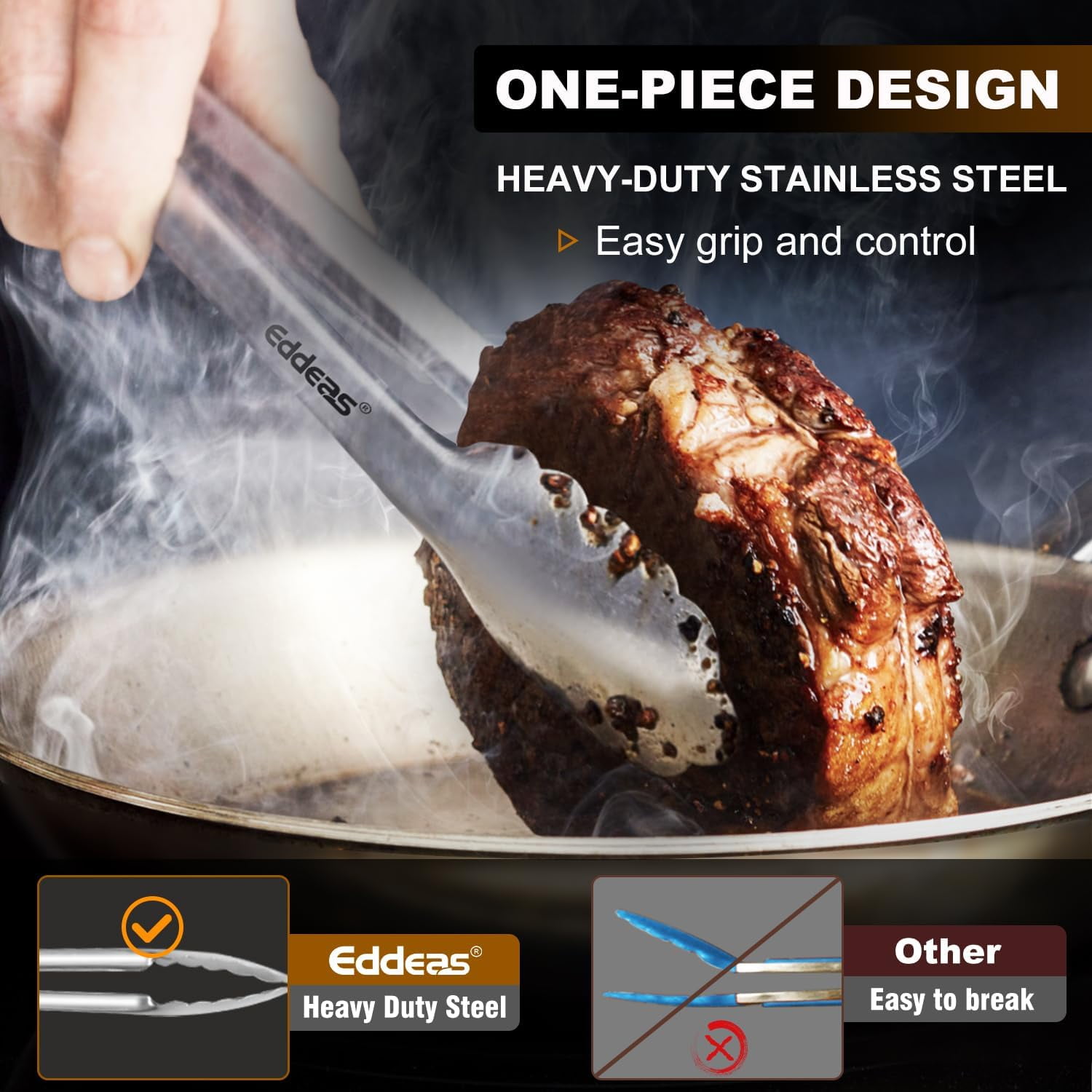 TRA-Tongs For Cooking - Heat Resistant 600 Degrees Stainless Steel ...