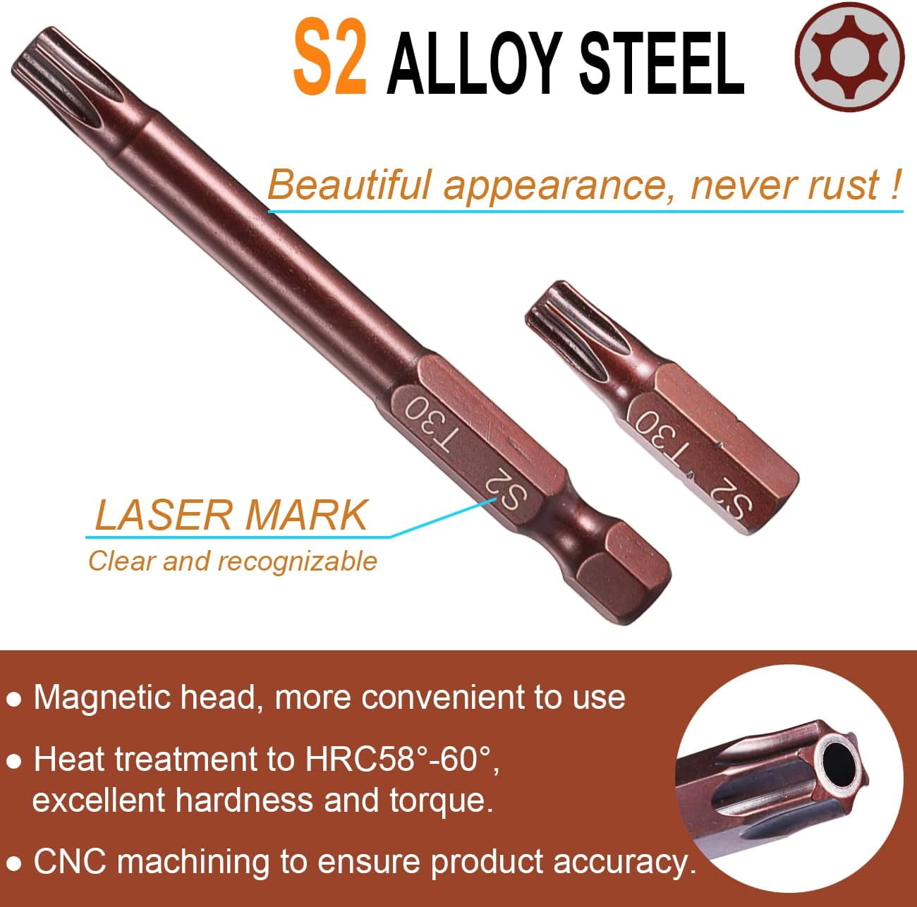 TRA-Torx Bits Set, 24PCS Security Torx Bit Set, High Hardness S2 Alloy ...