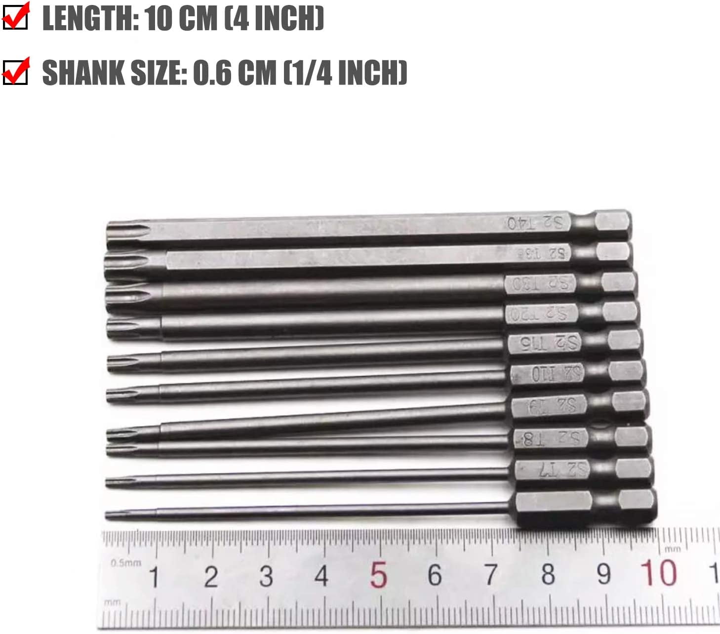 TRA-Torx Screwdriver Set Long 4 Inch 11 PCS T6-T40 Magnetic Torx Security Screwdriver Bits Set ...