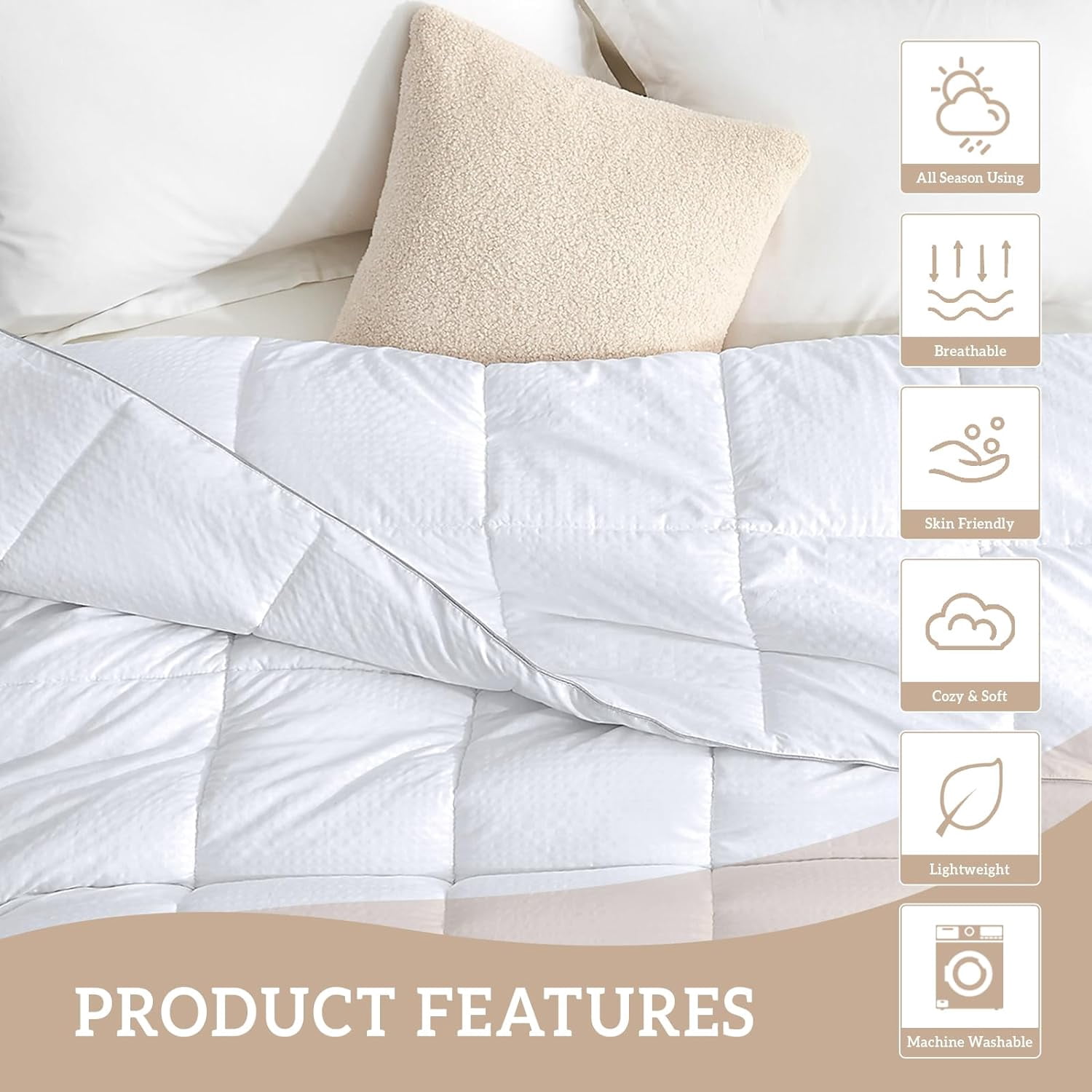 TRA-Twin Comforter Duvet Insert - White Down Alternative Bed Comforter ...