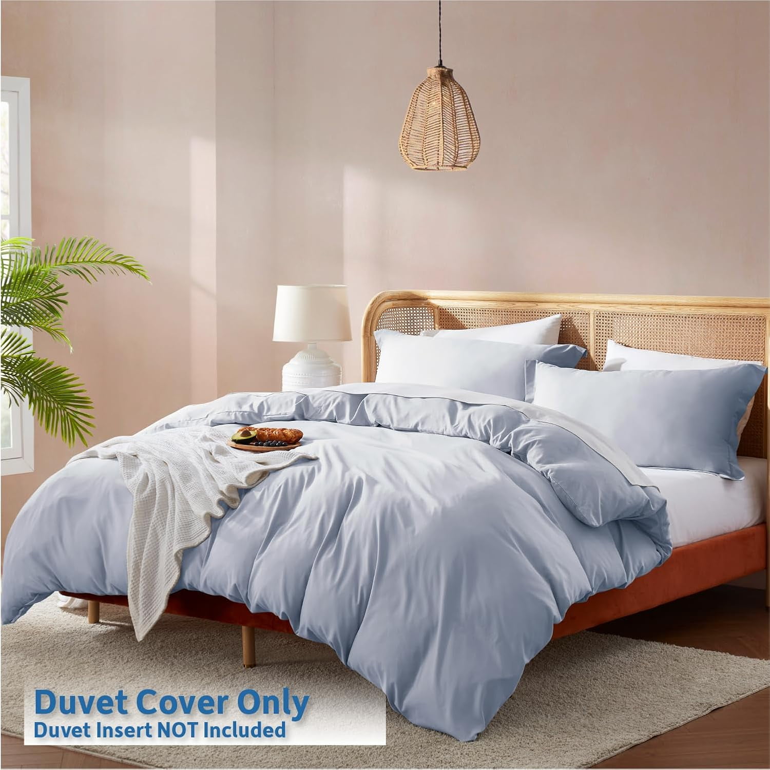 TRA-Twin Duvet Cover Set - Soft Double Brushed Ice Blue Duvet Cover ...