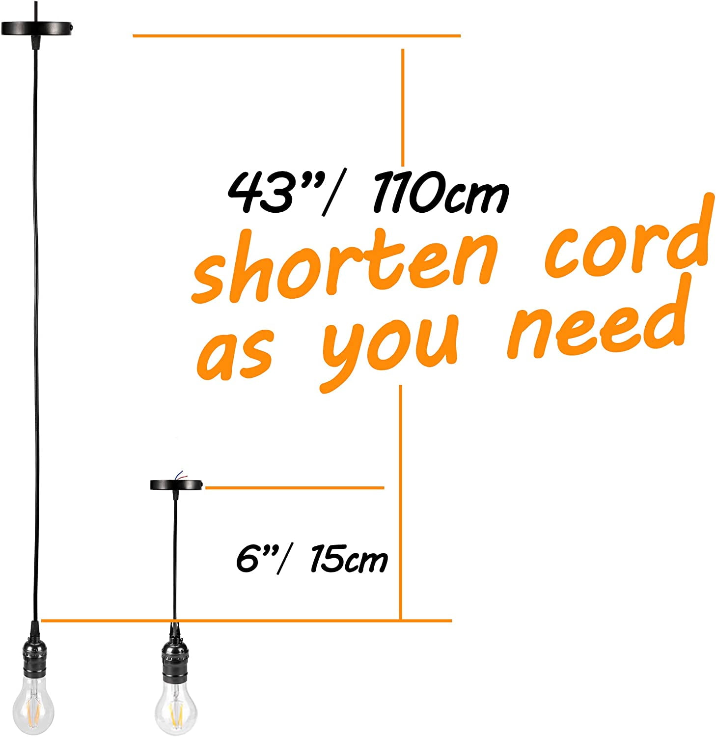 TRA-Vintage Pendant Light Kit for Edison Bulb,Mini Hanging Lighting ...