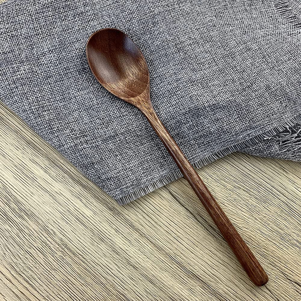 TRA-Wooden Spoons for Eating, 9 inch Small Wooden Soup Spoon Mixing ...