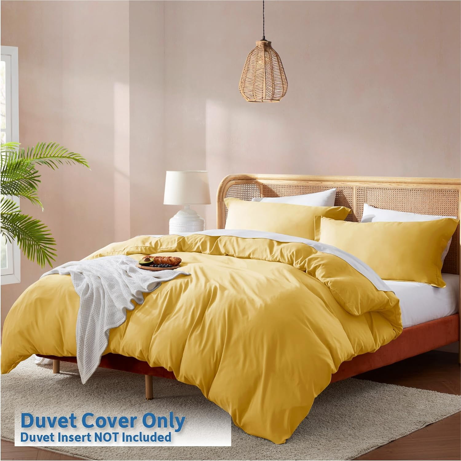 TRA-Yellow Duvet Cover King Size - Soft Double Brushed King Duvet Cover ...