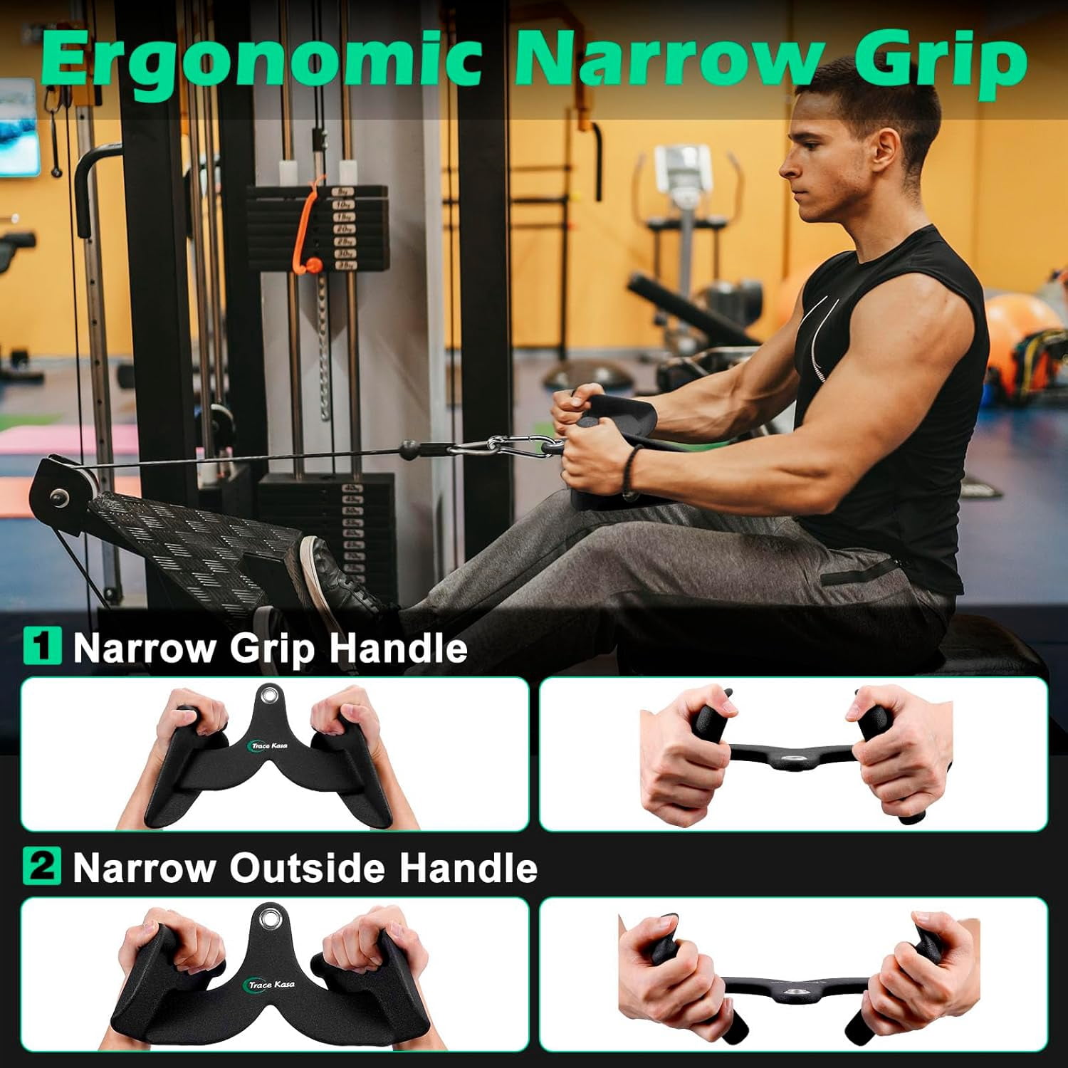 TRACE KASA LAT Pulldown Attachments: LAT Pull Down Bar Cable Machine ...