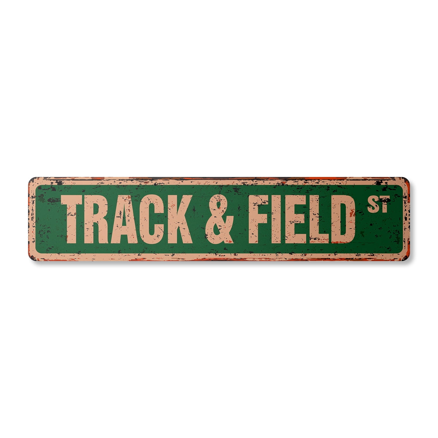 TRACK & FIELD Vintage Plastic Street Sign hurdling pole vault high jump ...