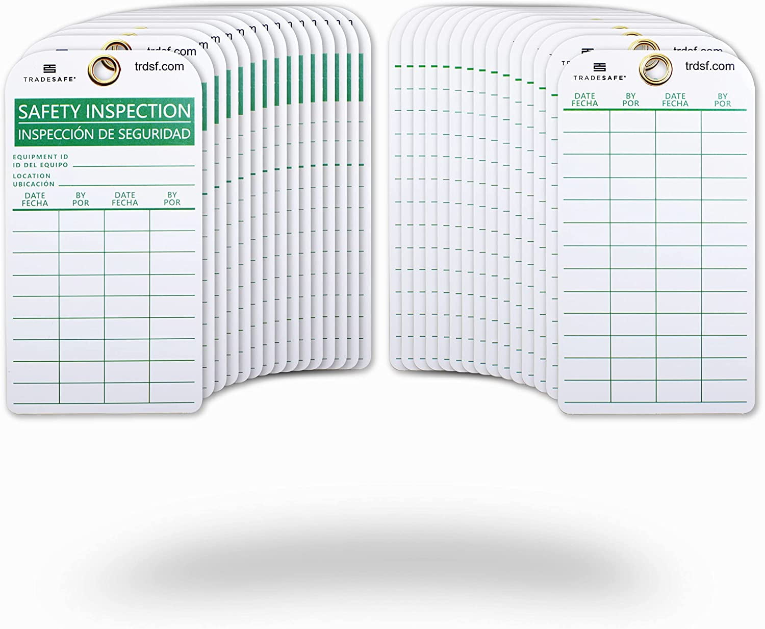 TRADESAFE Bilingual Inspection Tags, Safety Tags 5-1/2” x 3”, 32-mil ...