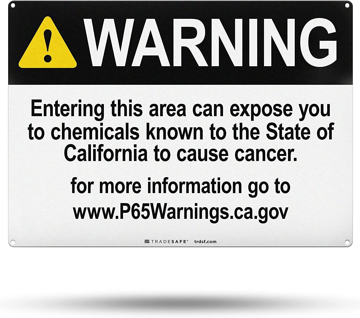 TRADESAFE Cancer-causing Chemical Warning Signs, Prop 65 Sign, 14” x 10 ...