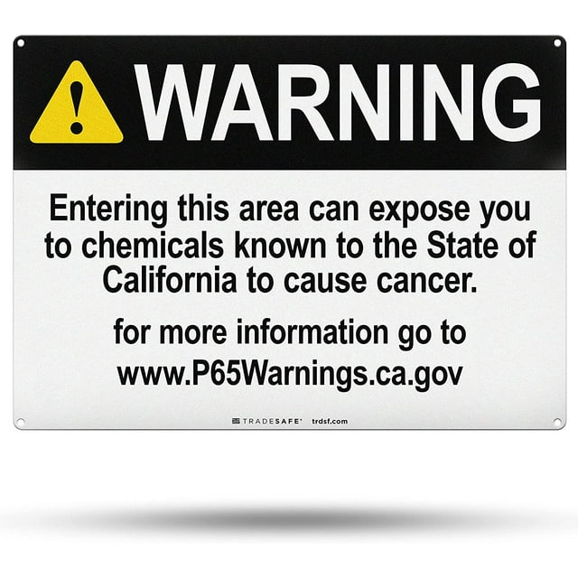 TRADESAFE Cancer-causing Chemical Warning Signs, Prop 65 Sign, 14” x 10 ...