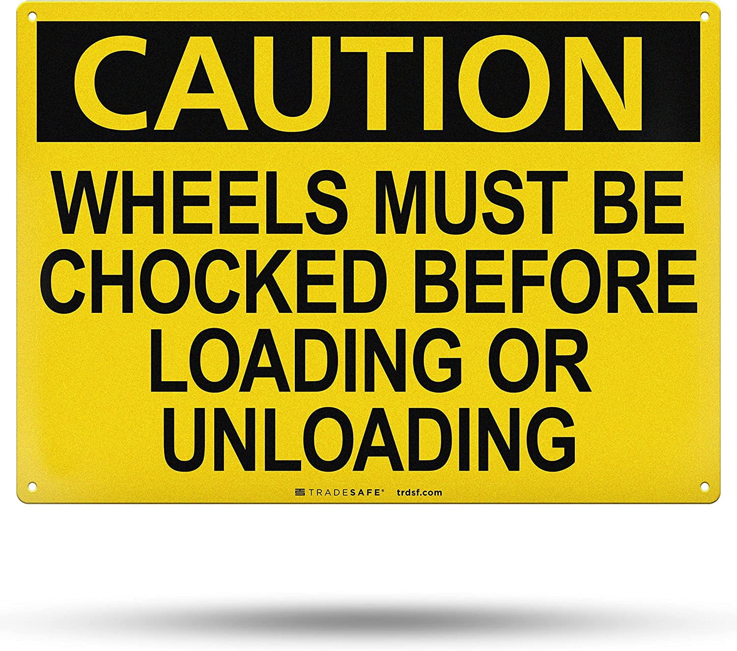 TRADESAFE Caution Check Wheel Chocks, Safety Wall Signs, 14” x 10”, 40 ...