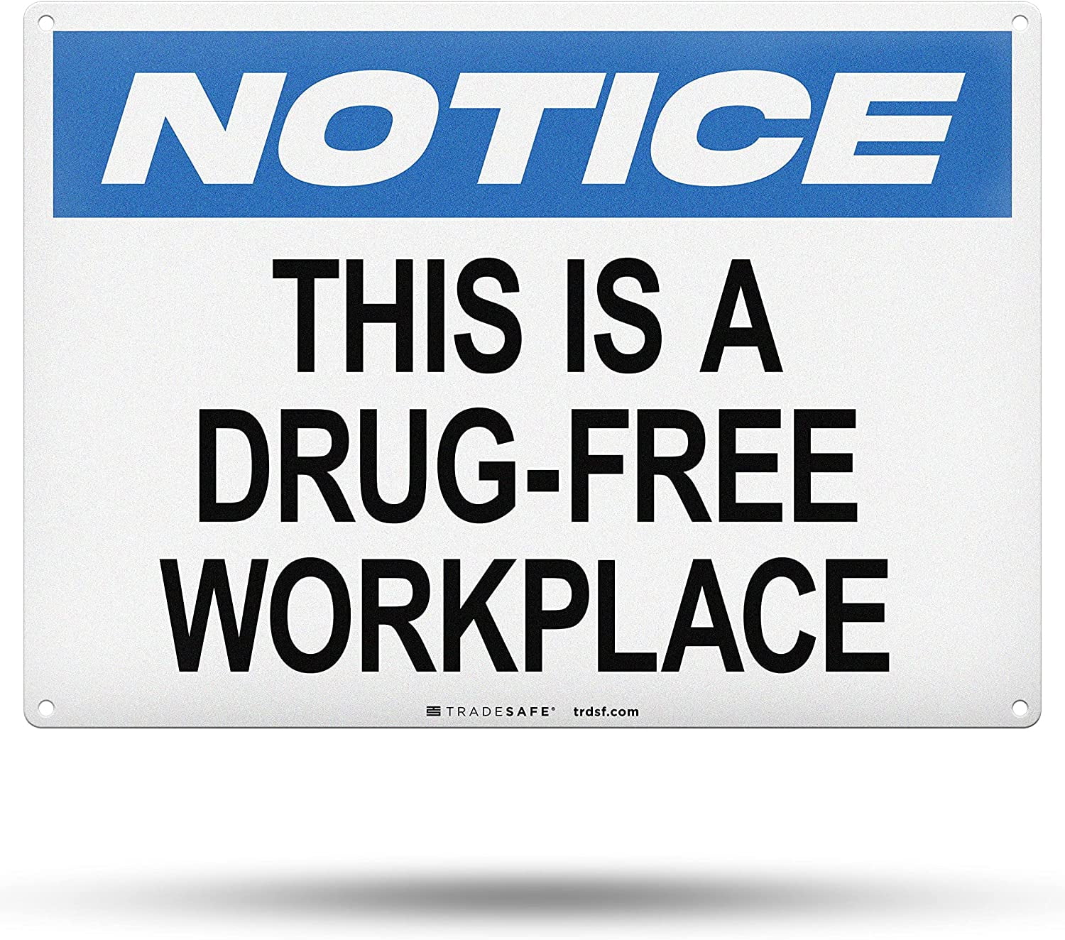 TRADESAFE Drug Free Zone Sign, Wall Notice Safety Signs, 14” x 10”, 40 ...