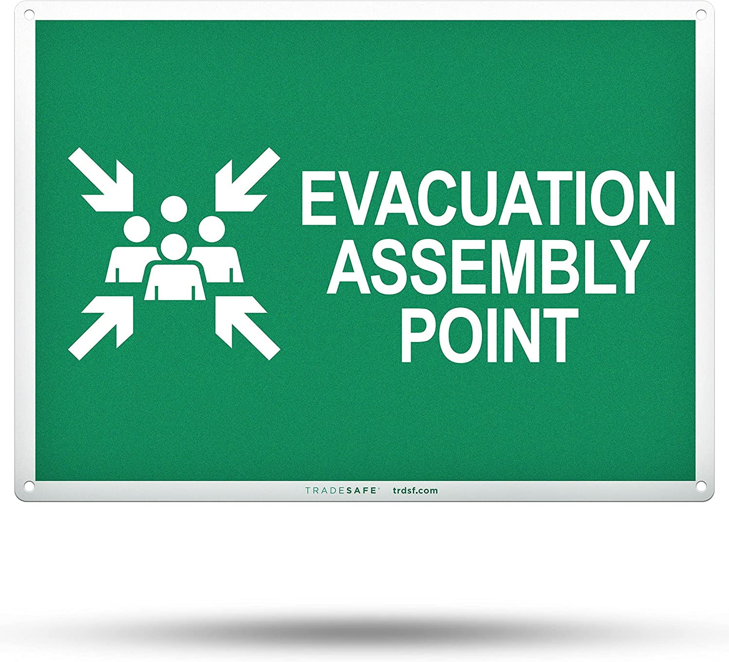 TRADESAFE Emergency Evacuation Assembly Area Sign, Wall Safety Signs ...