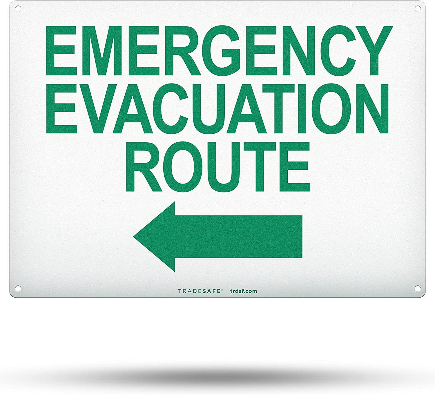 TRADESAFE Emergency Evacuation With Arrow Left Sign, Wall Safety Signs ...