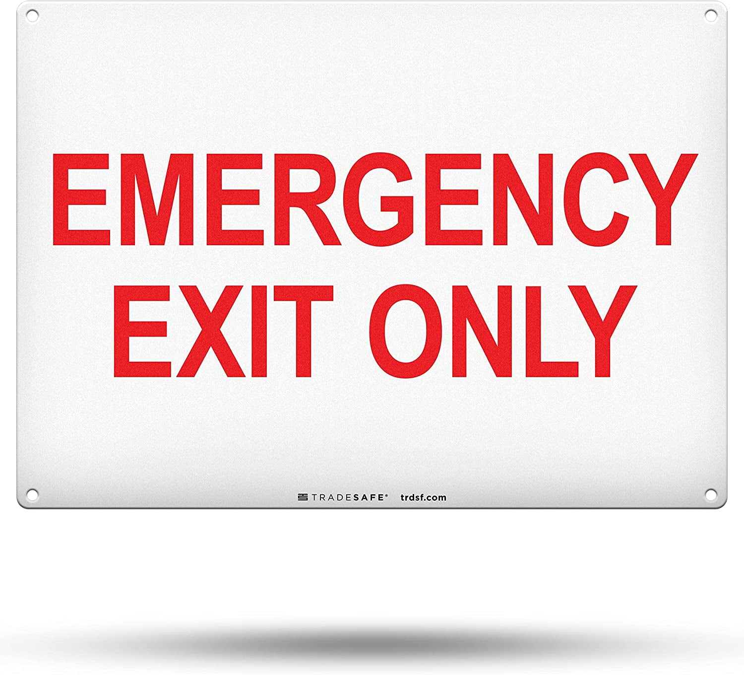 TRADESAFE Emergency Exit Only Sign, Wall Safety Signs, 14” x 10”, 40 ...
