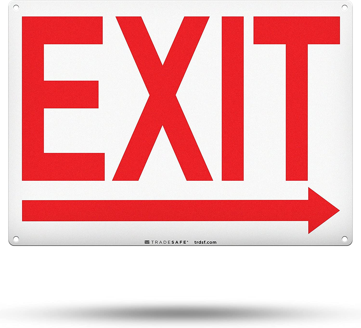 TRADESAFE Exit Sign Right Arrow, Wall Safety Signs, 14” x 10”, 40 Mil ...