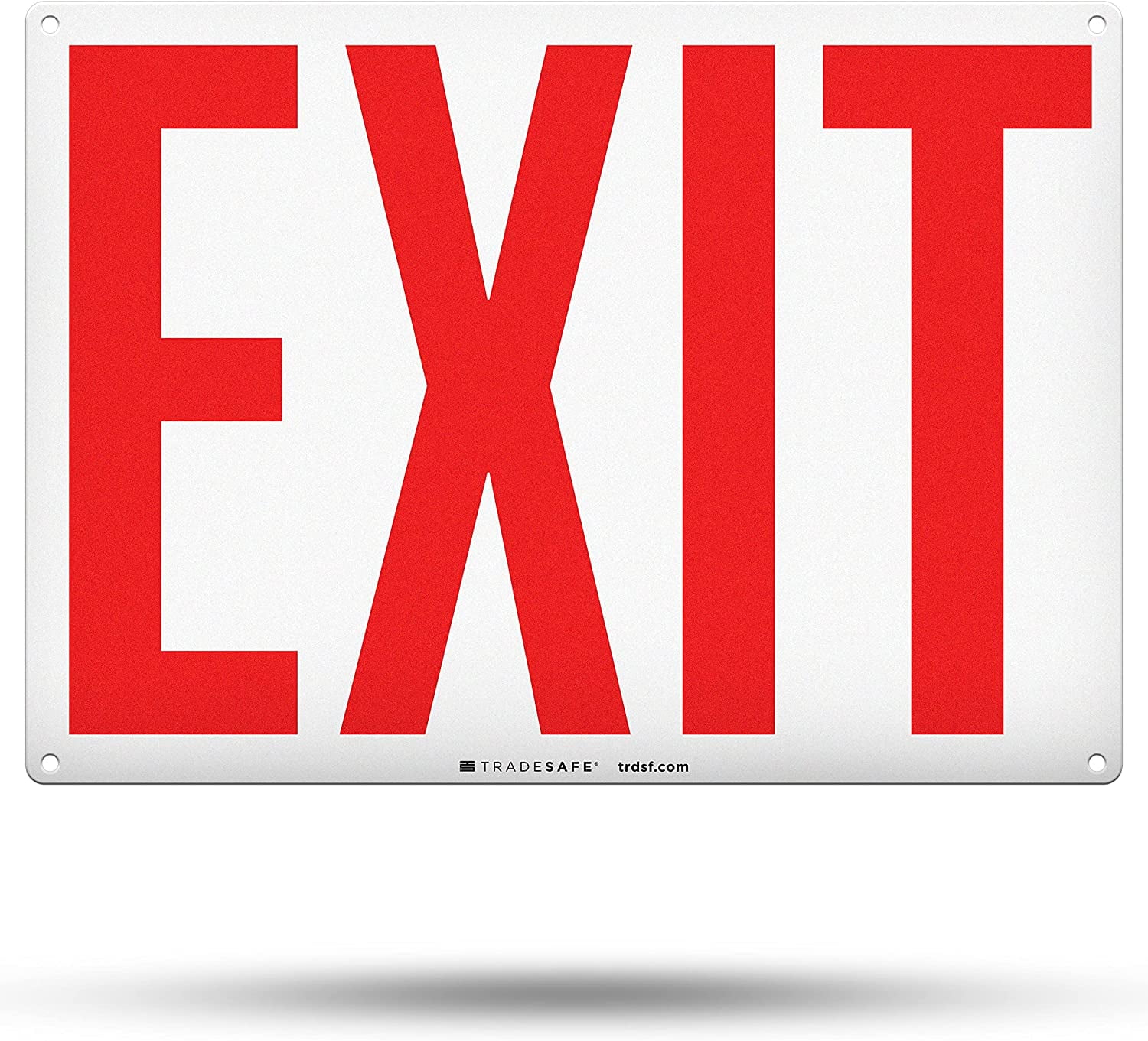 TRADESAFE Exit Sign, Wall Safety Signs, 14” x 10”, 40 Mil Aluminum ...