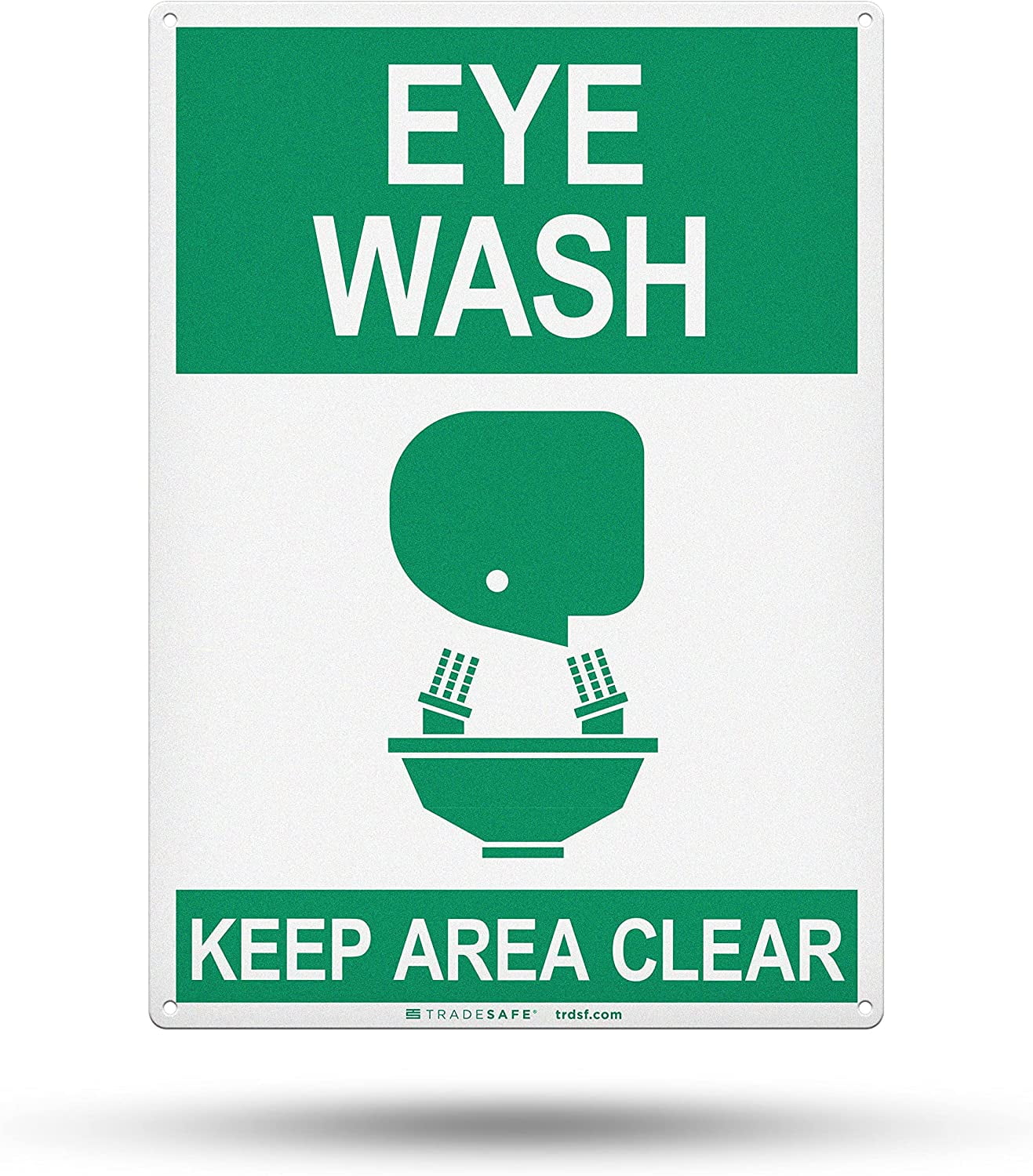 TRADESAFE Keep Clear Eye Wash Station Sign, Safety Wall Signs, 14” x 10 ...