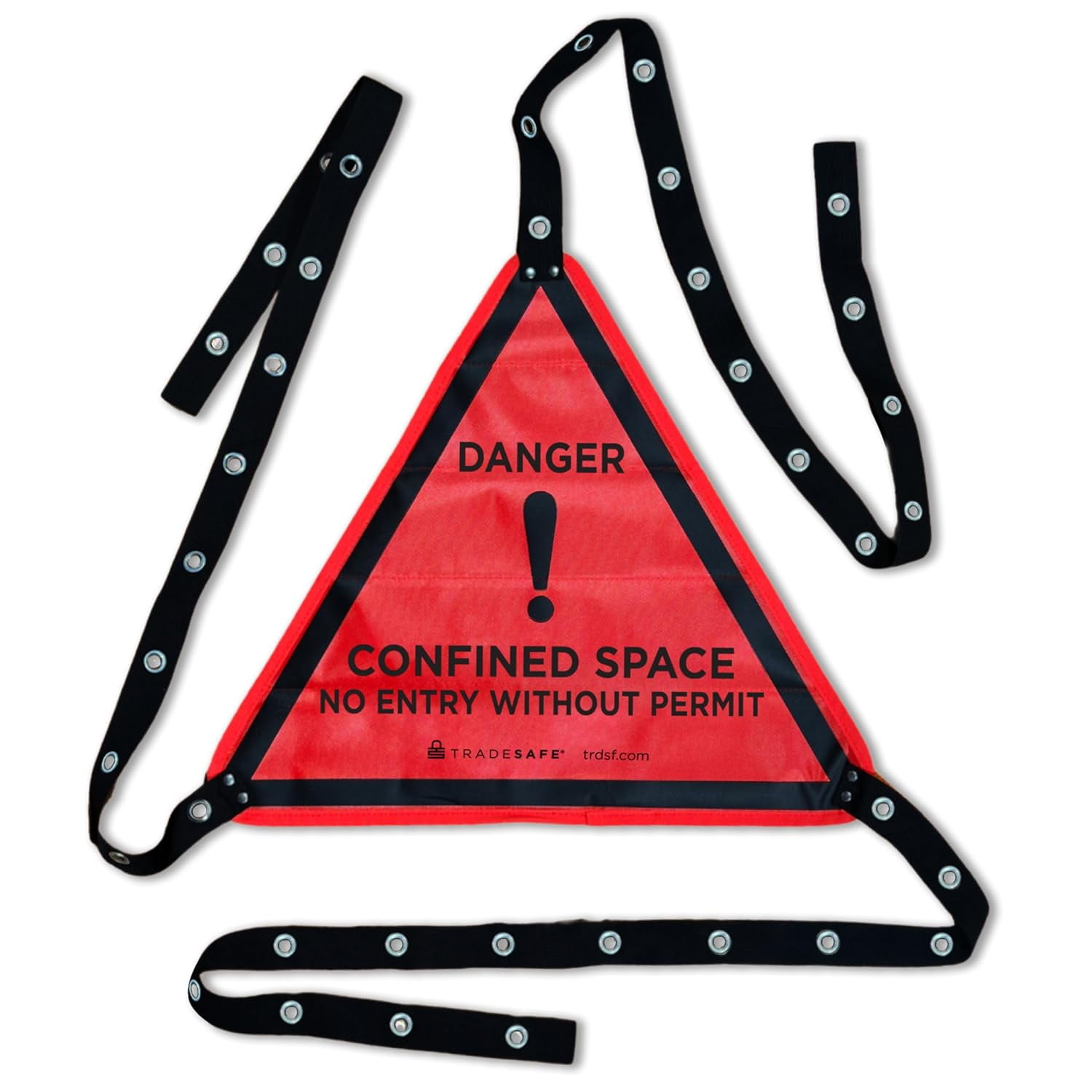 TRADESAFE Lockout Tagout Confined Spaces Warning Sign Cover, Triangle ...