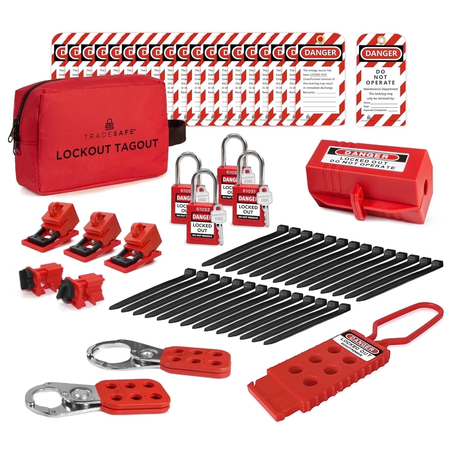 TRADESAFE Lockout Tagout Kit, LOTO Kit 34 Pcs, 1 Key per Lock for ...