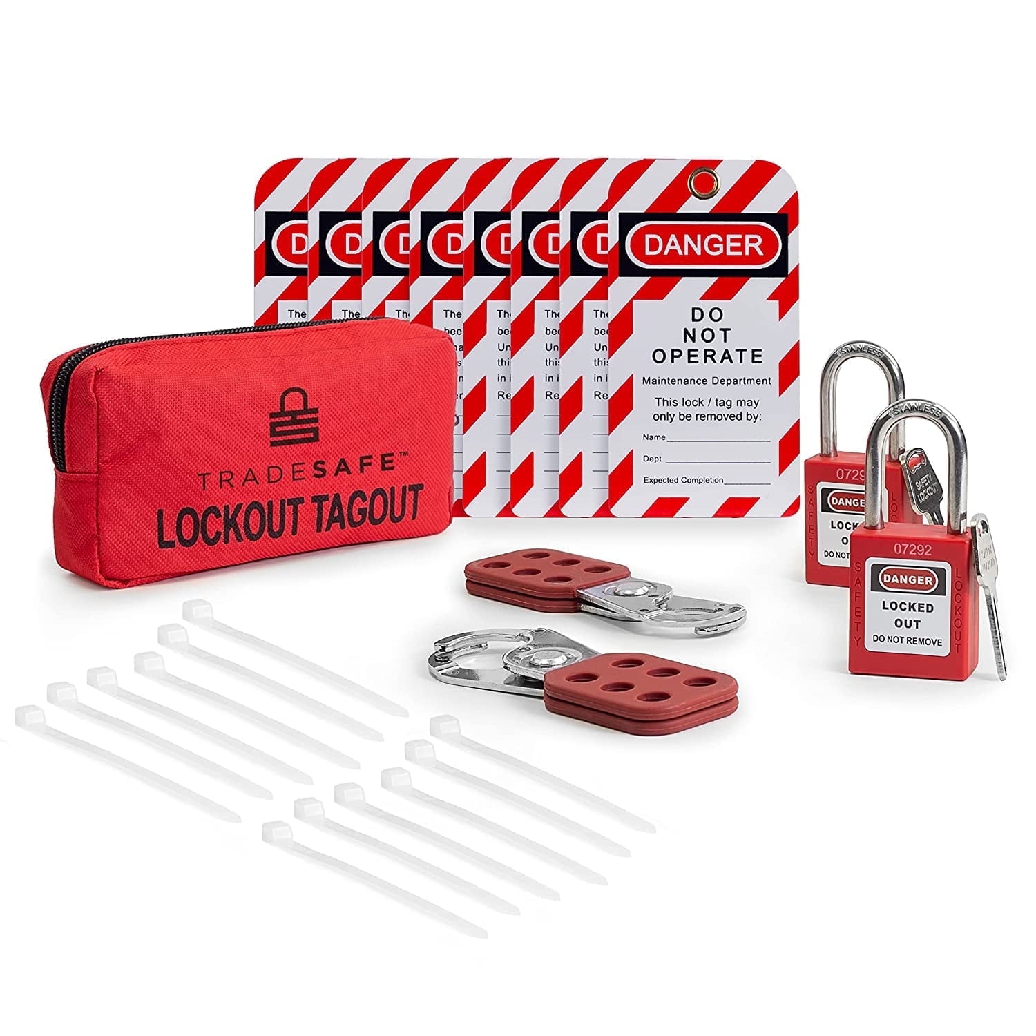 TRADESAFE Lockout Tagout Kit, Lockout Kit 13 Pcs, 1 Key per Lock for ...