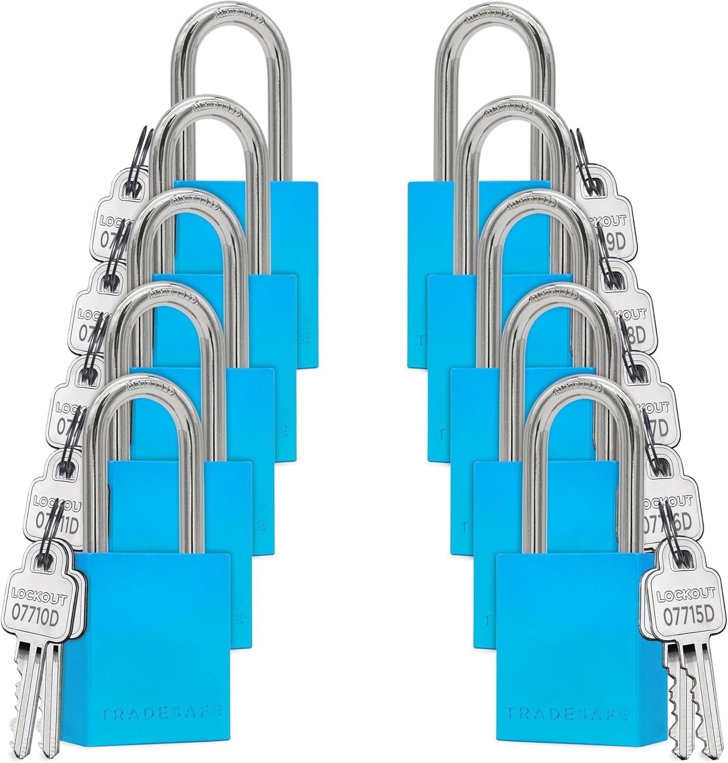 TRADESAFE Lockout Tagout Locks, Aluminum Padlocks Keyed Different, Blue ...