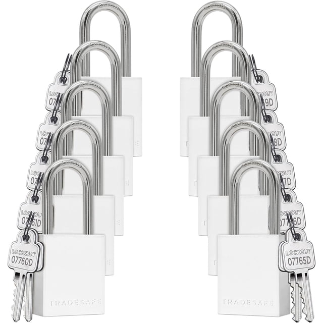 TRADESAFE Lockout Tagout Locks, Aluminum Padlocks Keyed Different ...