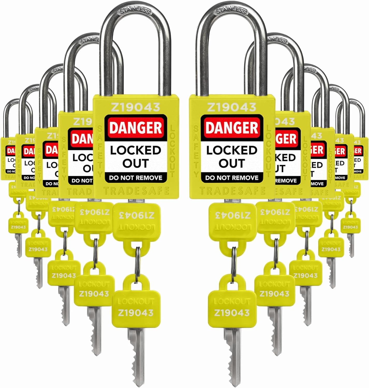 TRADESAFE Lockout Tagout Locks, Yellow Keyed Alike Padlocks, LOTO Locks ...