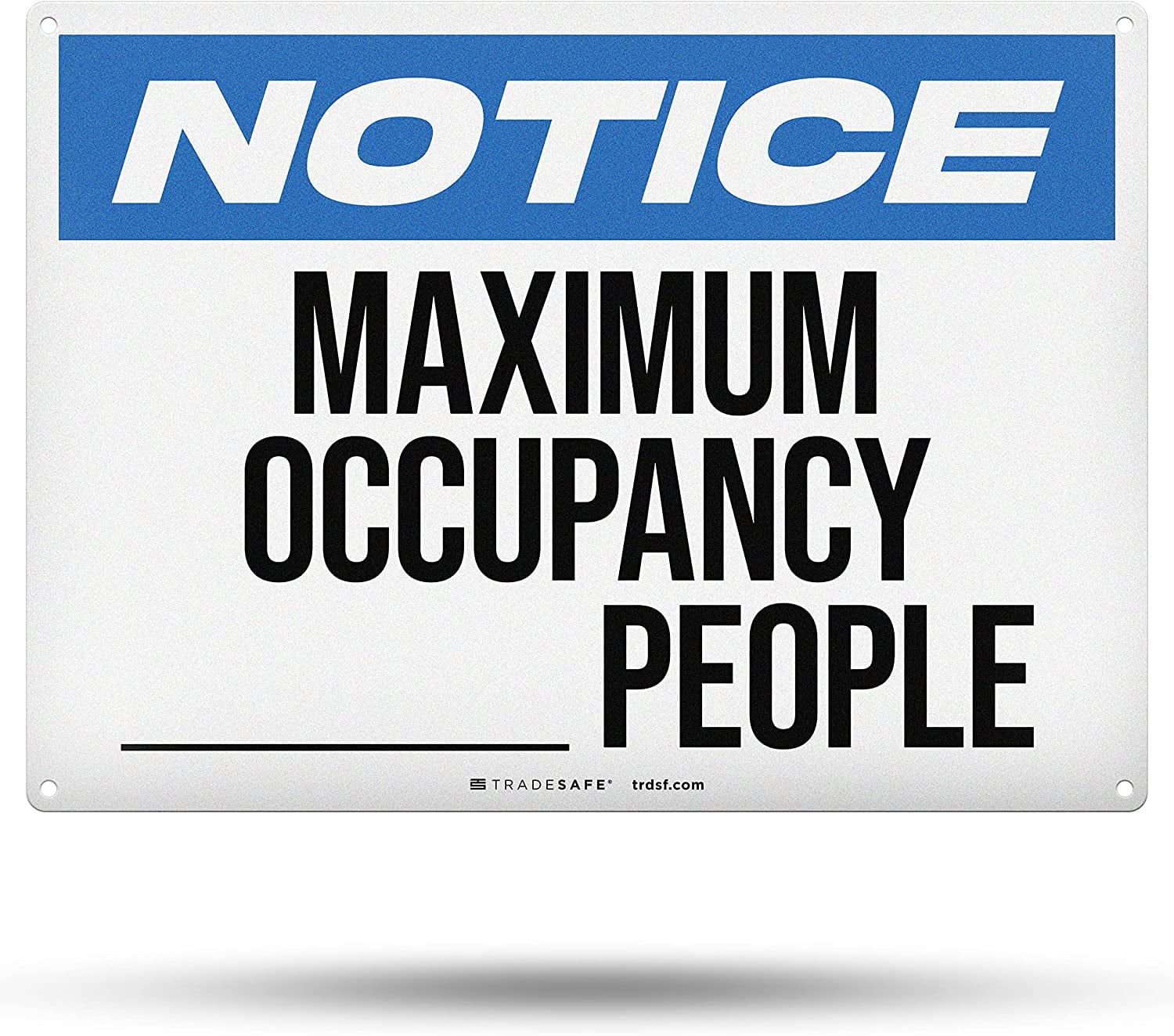 TRADESAFE Maximum Occupancy Sign, Wall Safety Signs, 14” x 10”, 40 Mil ...