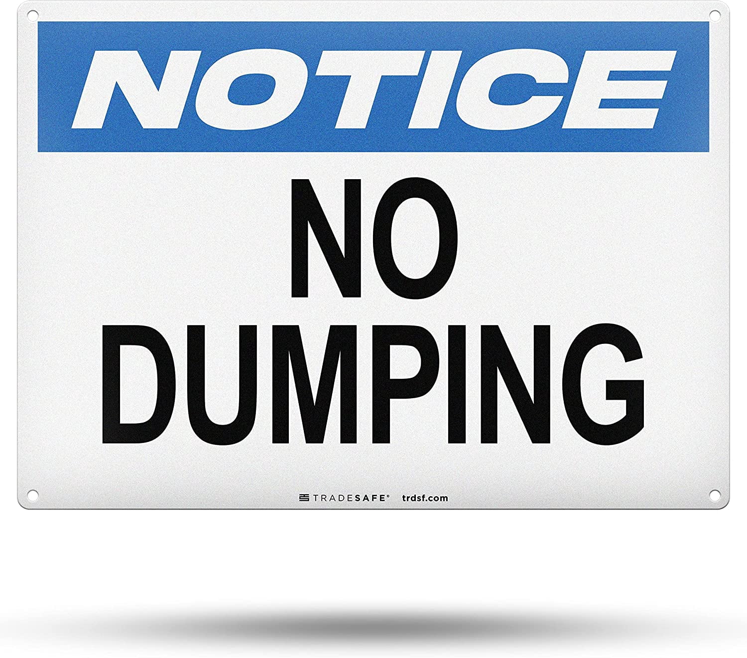 TRADESAFE No Dumping Signs, Wall Notice Safety Signs, 14” x 10”, 40 Mil ...
