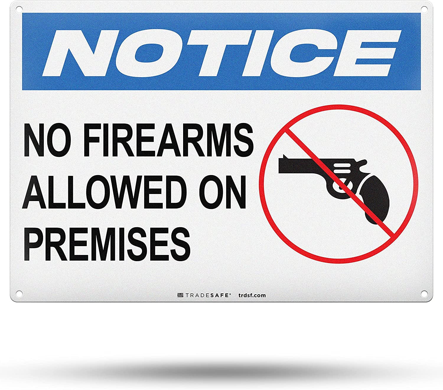 TRADESAFE No Guns Allowed Sign, Wall Notice Safety Signs, 14” x 10”, 40 ...