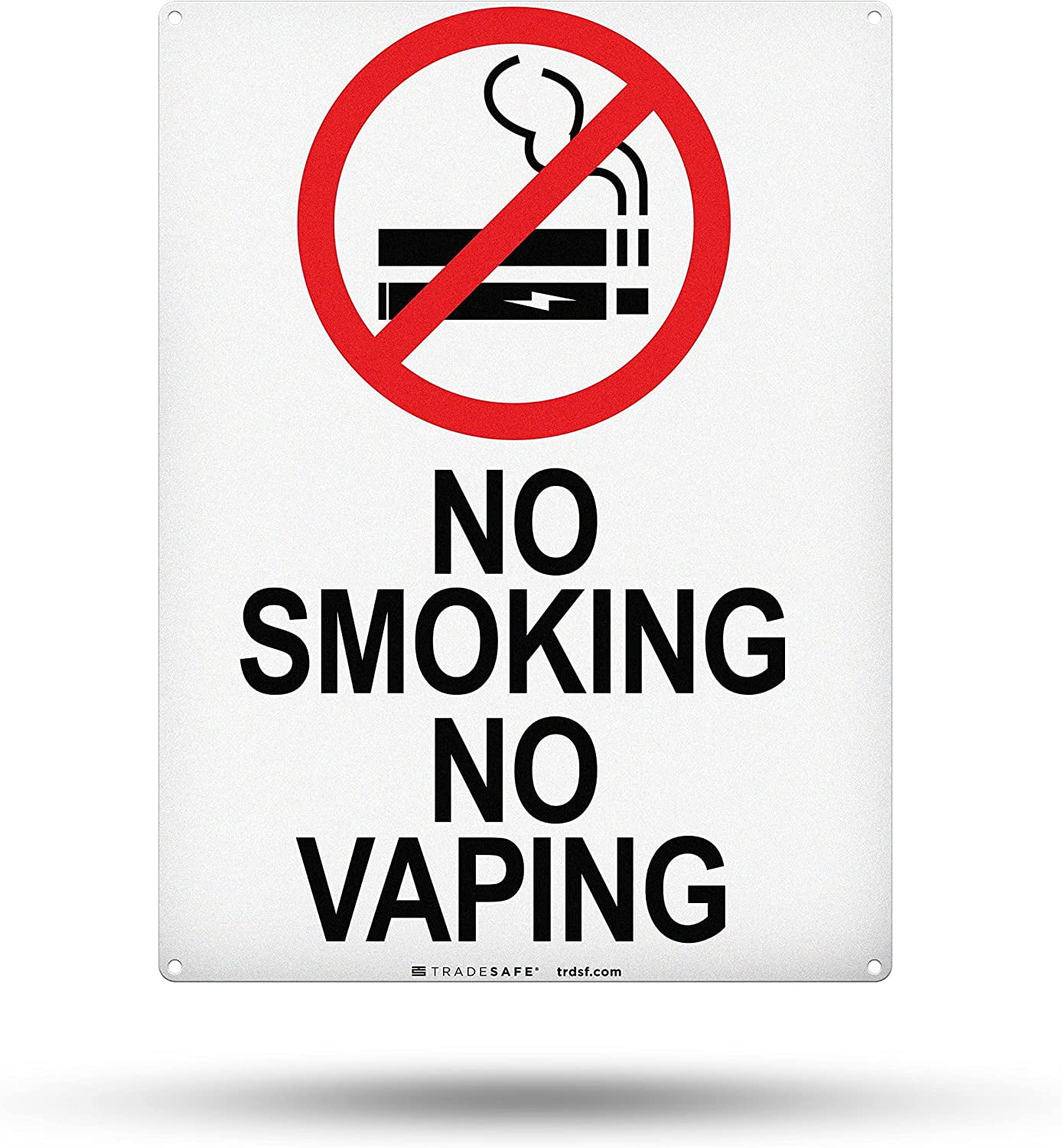 TRADESAFE No Smoking or Vaping Sign, No Smoke Sign 10” x 14”, 40 Mil ...