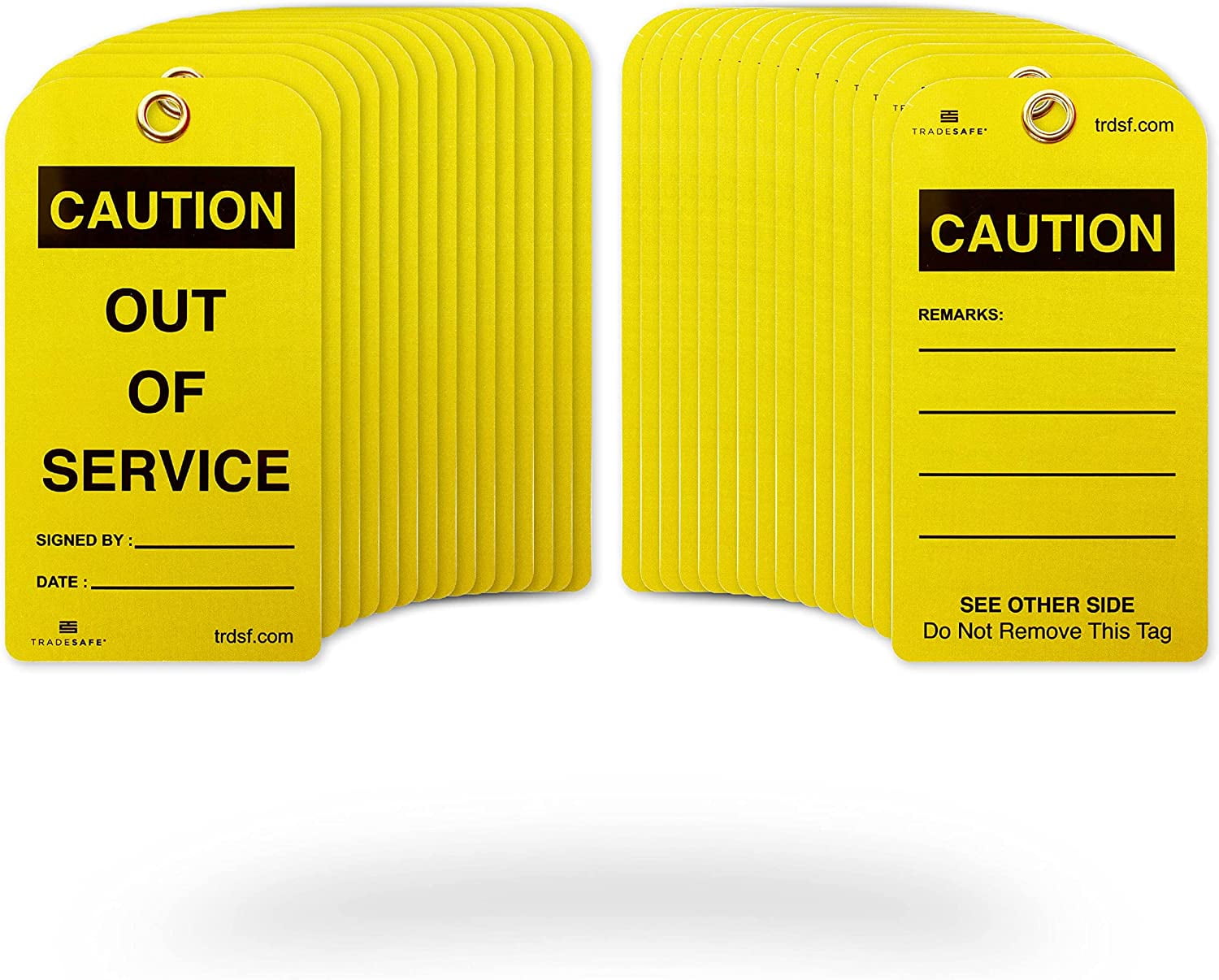 TRADESAFE Out of Service Tags, Safety Tags 5-1/2” x 3”, 32-Mil PVC ...