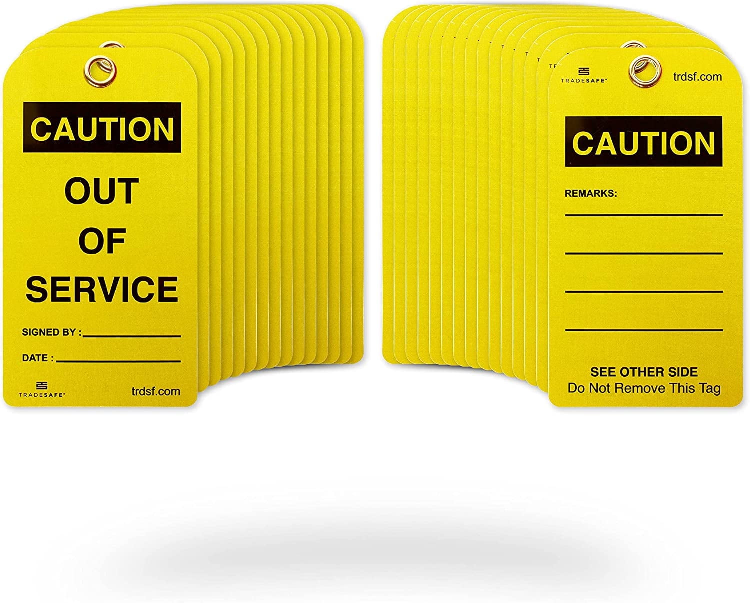 TRADESAFE Out of Service Tags, Safety Tags 5-1/2” x 3”, 32-Mil PVC ...