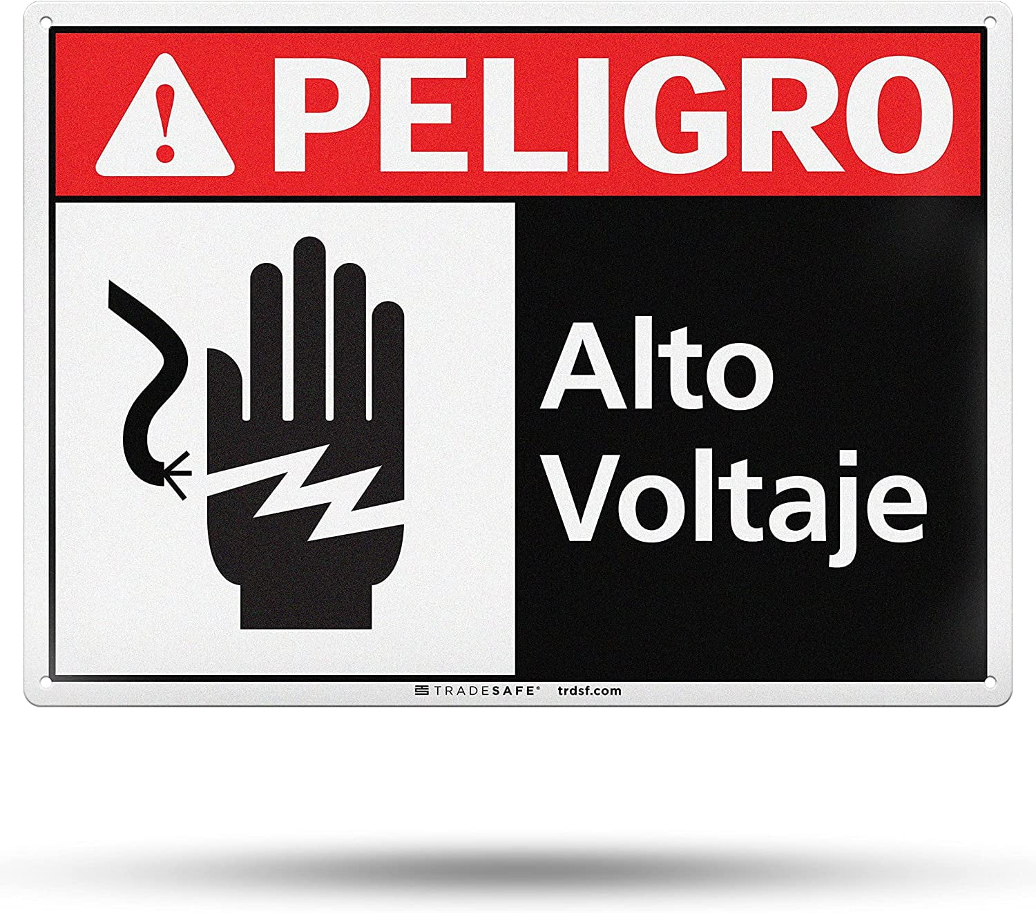 TRADESAFE PELIGRO ALTO VOLTAJE Danger High Voltage Wall Sign, 14” x 10 ...