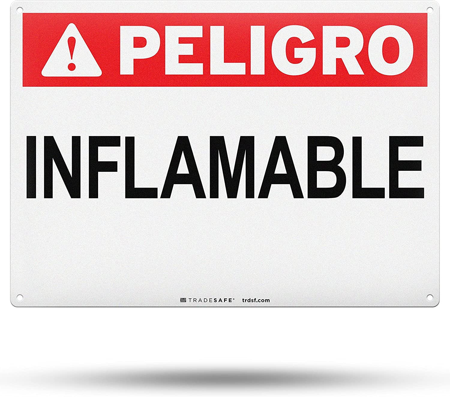 TRADESAFE Peligro Inflamable Wall Safety Signs, 14” x 10”, 40 Mil ...