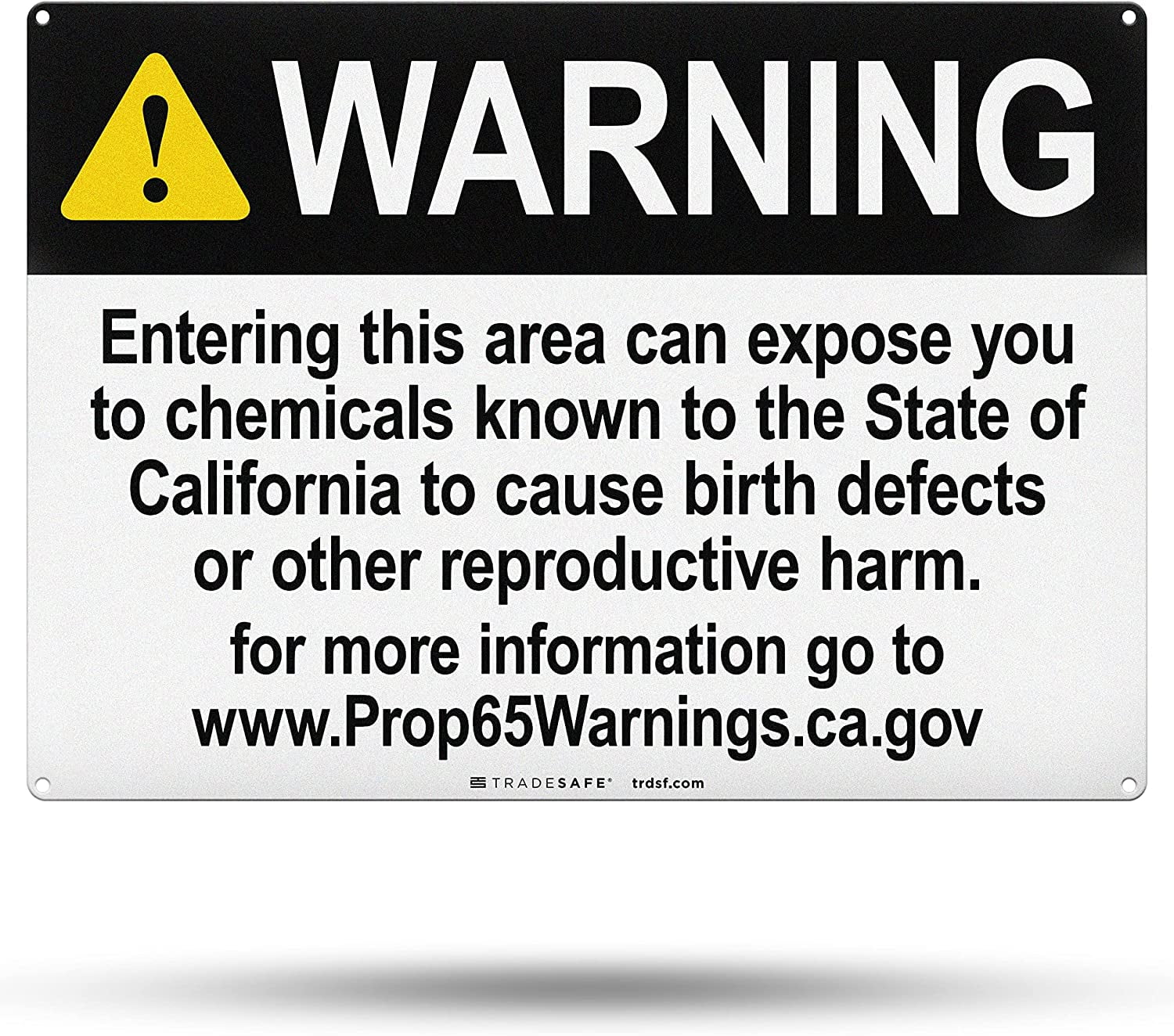 TRADESAFE Prop 65 Reproductive Harm Warning Signs, 14” x 10”, 40 Mil ...
