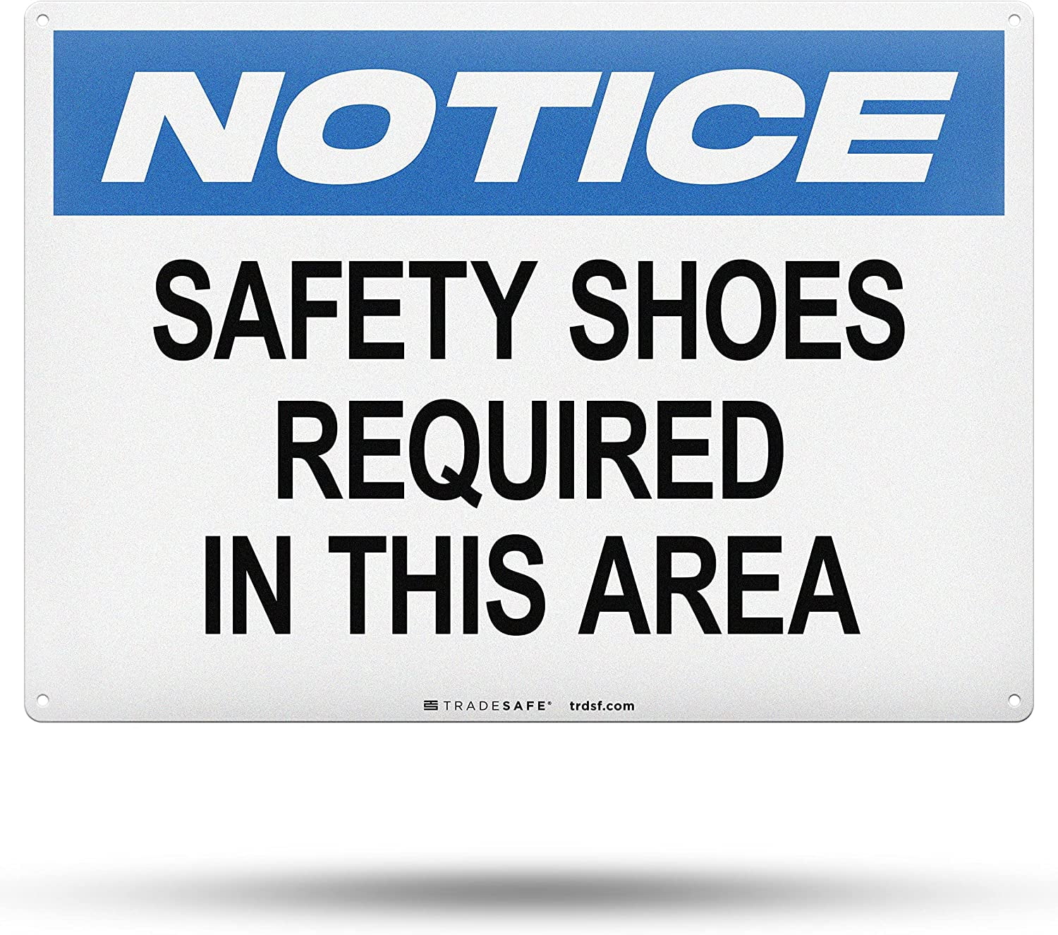 TRADESAFE Safety Shoes Required PPE Sign, Safety Wall Sign 14” x 10 ...