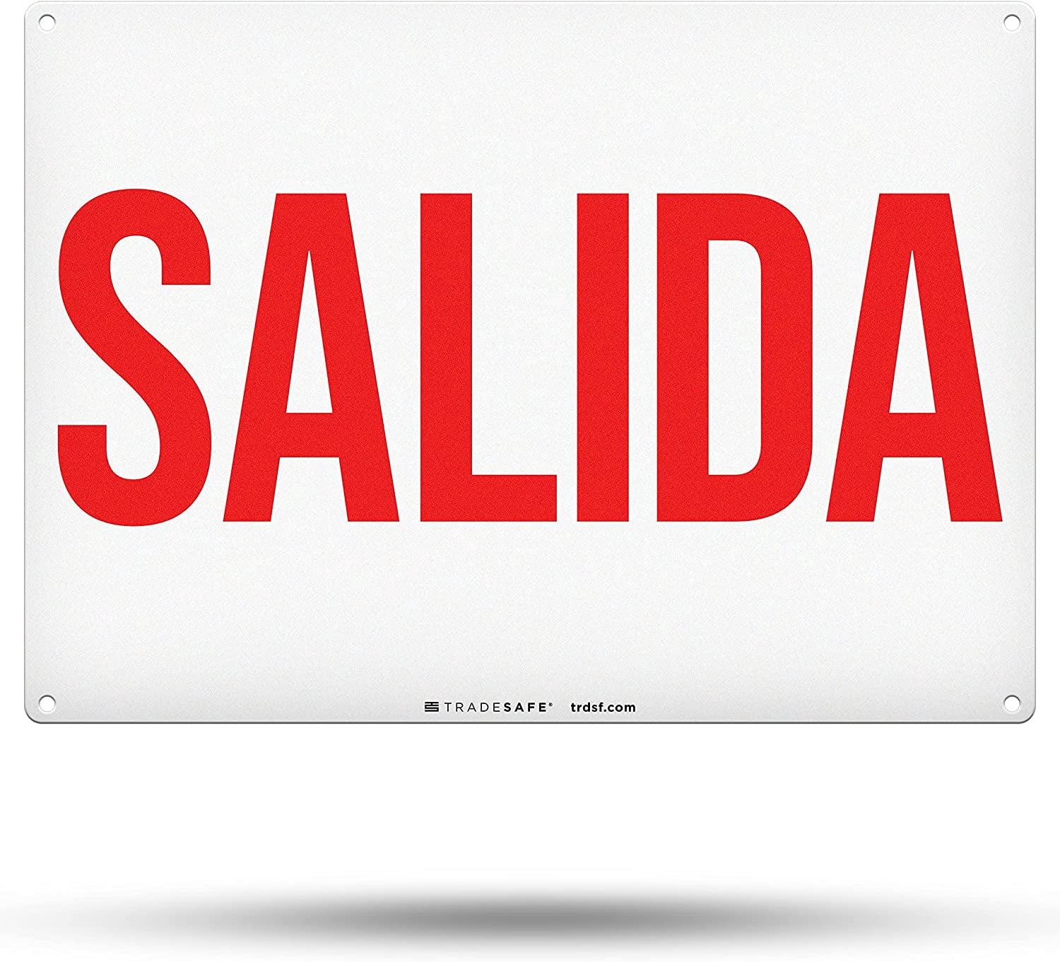 TRADESAFE Salida Spanish Exit Sign, Wall Safety Signs, 14” x 10”, 40 ...