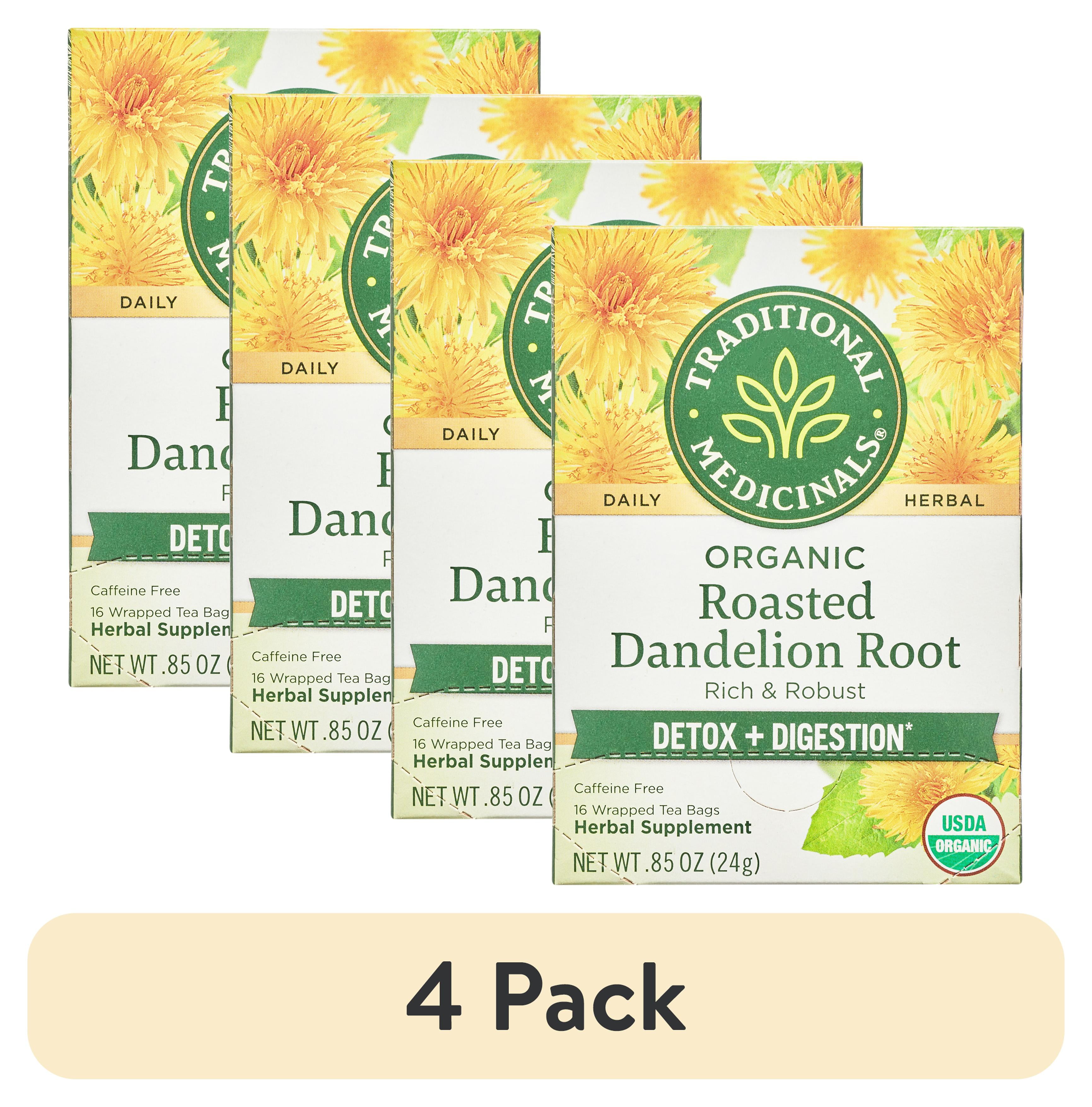(4 pack) Traditional Medicinal Roasted Dandelion Root, Caffeine-Free ...