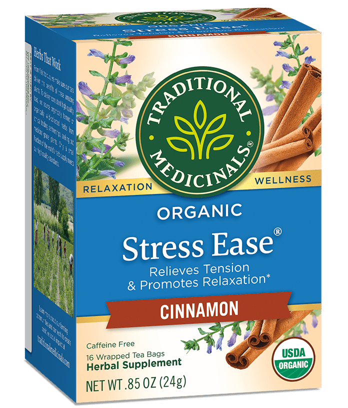 TRADITIONAL MEDICINALS Stress Ease Cinnamon Tea 16 BAGS - Walmart.com