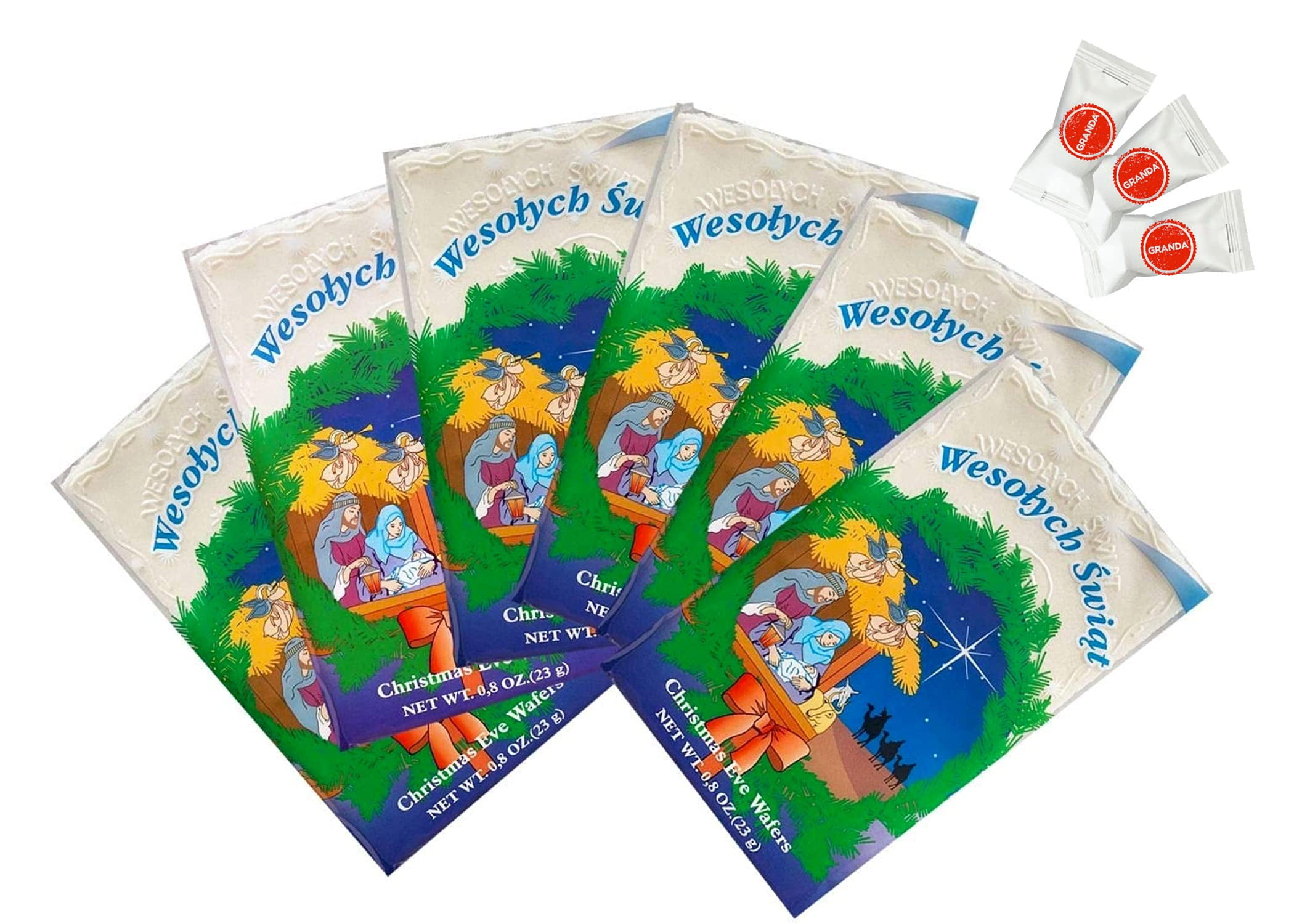 TRADITIONAL POLISH CHRISTMAS WAFERS OPLATKI Set NSD3 of 30 (12 large ...